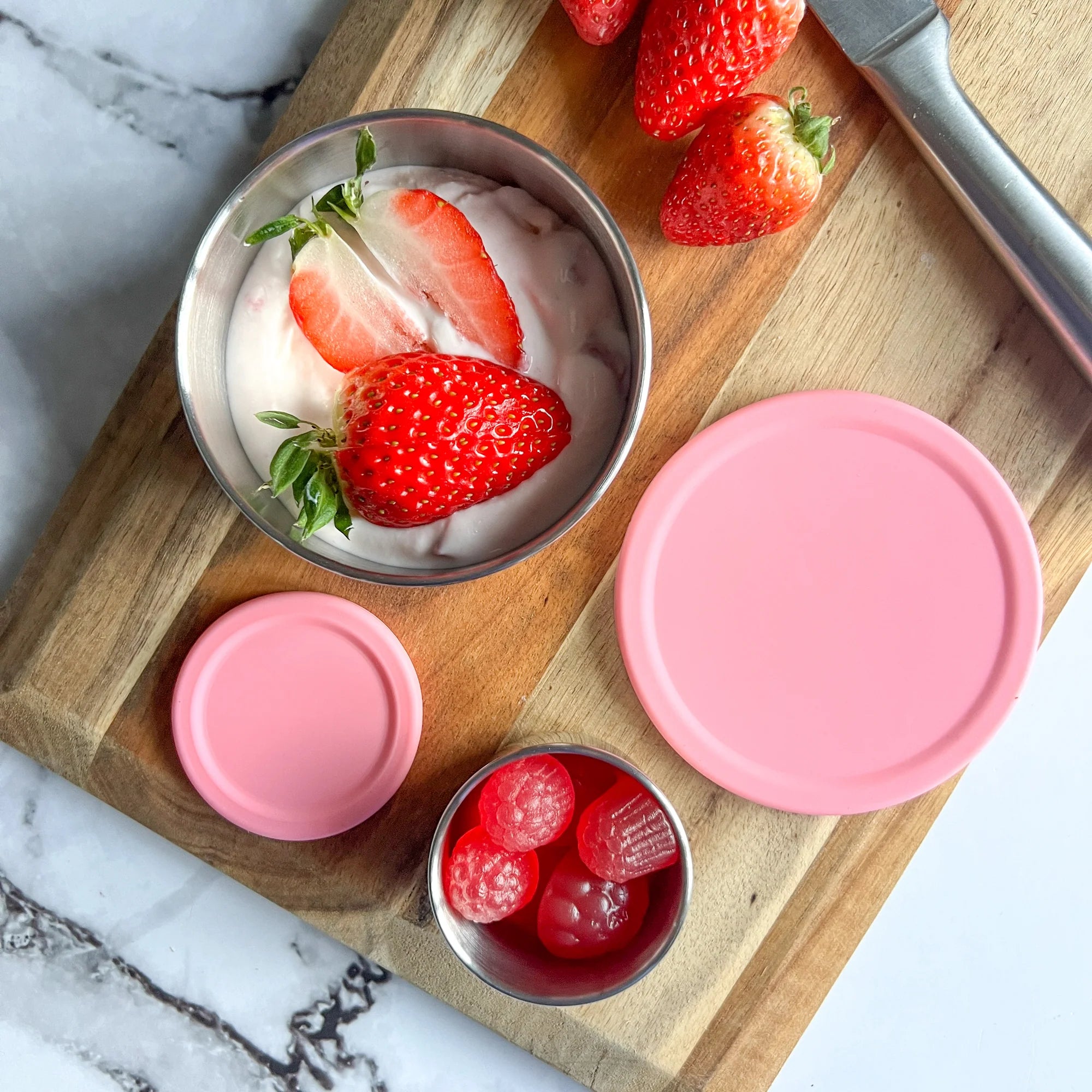 Stainless Steel Snack Pots Pink Rose – Jelly Tot