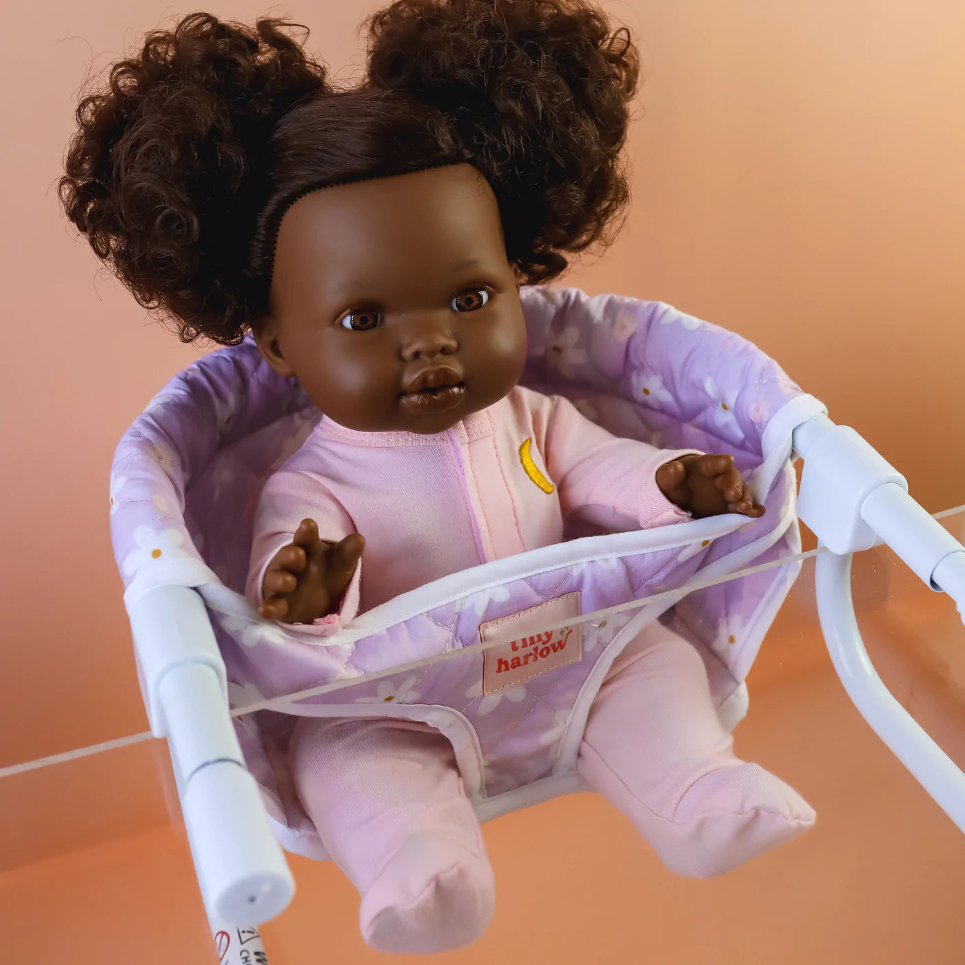tiny harlow doll's high chair seat spring/summer 23 - lilac daisy – Jelly Tot